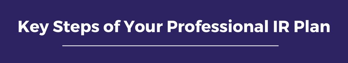 6 Critical Steps to a Professional IR Plan-Explained